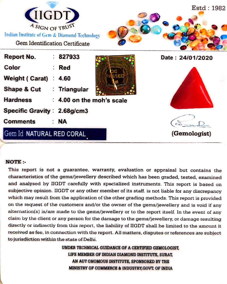 Triangular Red Coral – Gem Selections