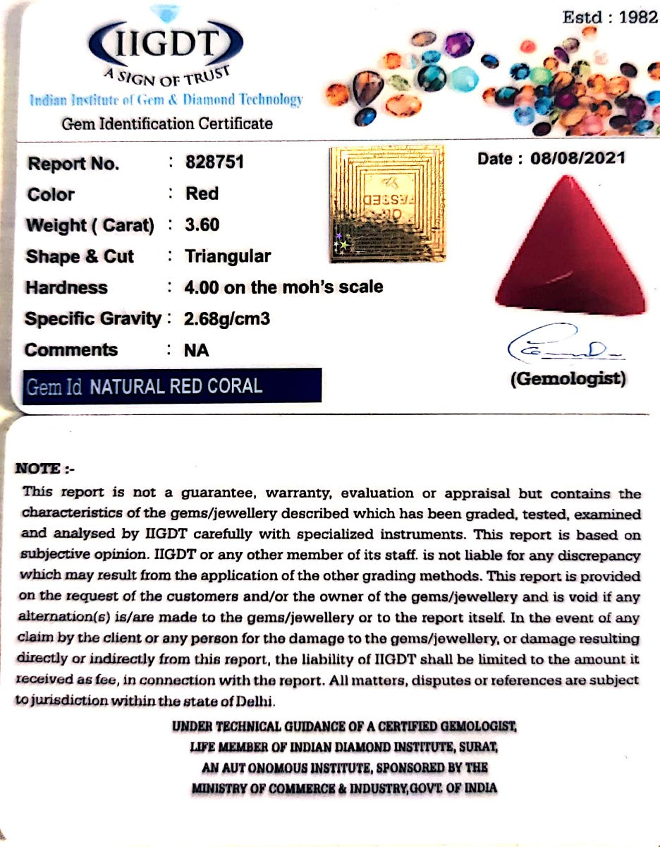 Triangular Red Coral – Gem Selections